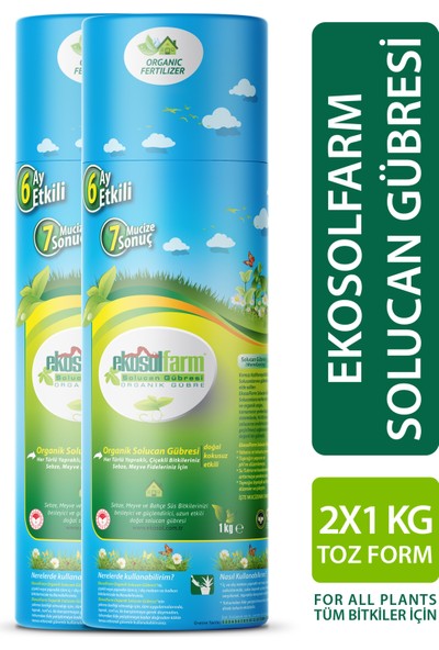 EkosolFarm Solucan Gübresi 2 X 1 Kg.