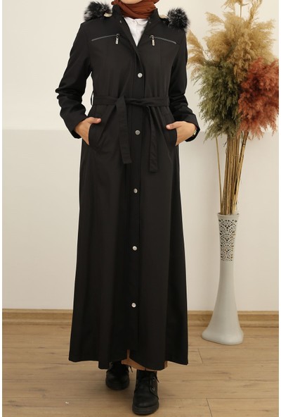 İmaj Butik Içi Kürklü Tam Boy Pardesü Boy Kaban/siyah İmaj Butik Içi Kürklü Tam Boy Pardesü Boy Kaban/siyah