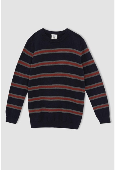 DeFacto Erkek Çocuk Regular Fit Bisiklet Yaka Pamuklu Kazak W5655A621WN