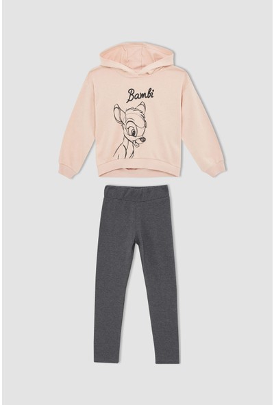 DeFacto Kız Çocuk Bambi Lisanslı Regular Fit Kapüşonlu İçi Yumuşak Tüylü 2'li Takım V0548A621AU DeFacto Kız Çocuk Bambi Lisanslı Regular Fit Kapüşonlu İçi Yumuşak Tüylü 2'li Takım V0548A621AU