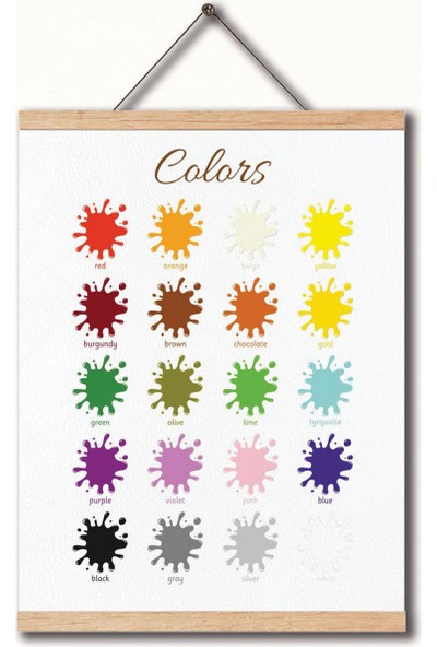 DekorLoft Dekor Loft Montessori Ingilizce Eğitici Pu Deri Çocuk Odası Duvar Posteri, Renkler DekorLoft Dekor Loft Montessori Ingilizce Eğitici Pu Deri Çocuk Odası Duvar Posteri, Renkler
