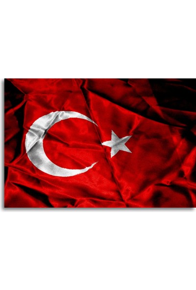 Arazomi Türk Bayrağı Cam Zemin Dekoratif Cam Tablo 30 x 45 cm