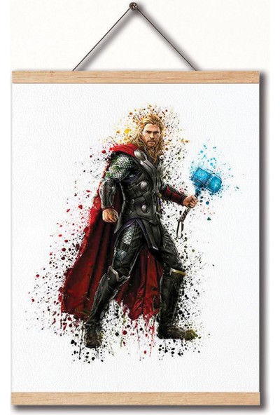DekorLoft Dekor Loft Pu Deri Çocuk Odası Duvar Posteri, Thor