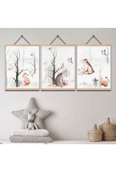 DekorLoft Huzur Ormanı Askılı Pu Deri Çocuk Odası Tablosu DekorLoft Huzur Ormanı Askılı Pu Deri Çocuk Odası Tablosu