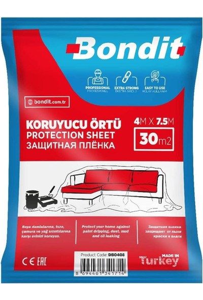 Bondit 30 M2 Şeffaf Naylon Hışır Örtü Boya Badana Koruyucu Örtü