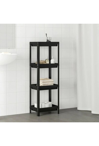 Nandy Home 4 Katlı Banyo, Mutfak, Balkon Raf Ünitesi Siyah Nandy Home 4 Katlı Banyo, Mutfak, Balkon Raf Ünitesi Siyah