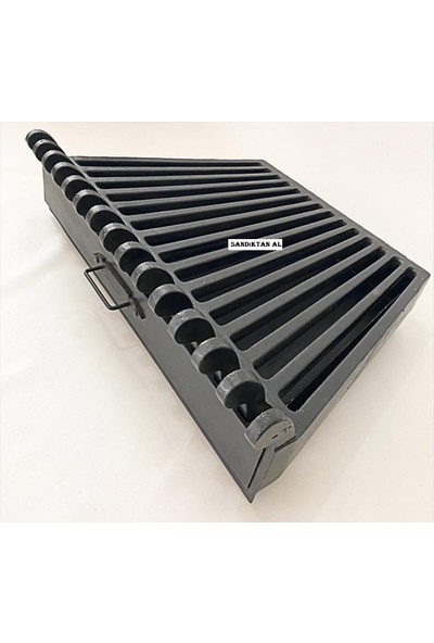 Sandıktan Al Döküm Izgara , Şömine Izgarası 70 Cm. x 46 Cm. x 46 cm 15 Li Izgara, Kızaklı