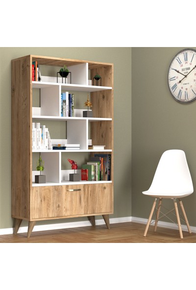 Tanmob Gold Kitaplık Çam-Beyaz - KTB0202
