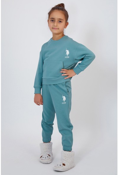 U.S. Polo Assn. U.s. Polo Assn Kız Çocuk Koyu Duman Yeşili Basic Bisiklet Yaka Eşofman Takımı U.S. Polo Assn. U.s. Polo Assn Kız Çocuk Koyu Duman Yeşili Basic Bisiklet Yaka Eşofman Takımı