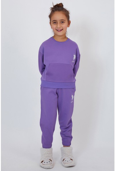 U.S. Polo Assn. U.s. Polo Assn Kız Çocuk Violet Basic Bisiklet Yaka Eşofman Takımı