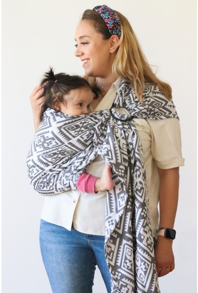 Zubu Halka Sling - Babysling - Ethnic- Bebek Taşıyıcı - Pamuk - Taşıma Şalı