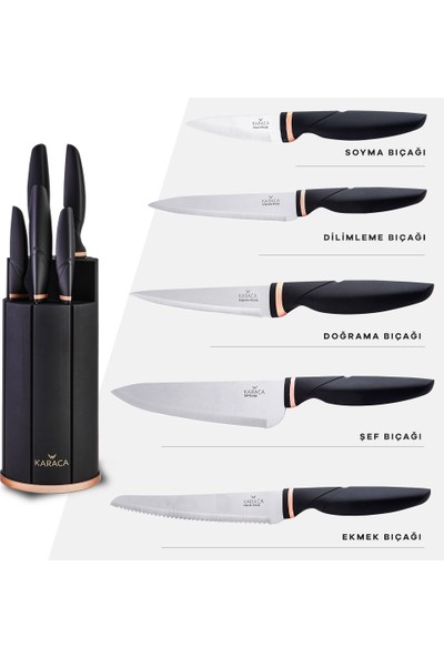 Karaca Proofcut 6 Parça Siyah Bıçak Seti