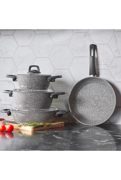 Karaca Gris Bio Granit 7 Parça Tencere Seti Karaca Gris Bio Granit 7 Parça Tencere Seti