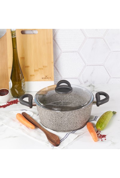 Karaca Dark Silver Bio Granit Tencere 24 cm Karaca Dark Silver Bio Granit Tencere 24 cm