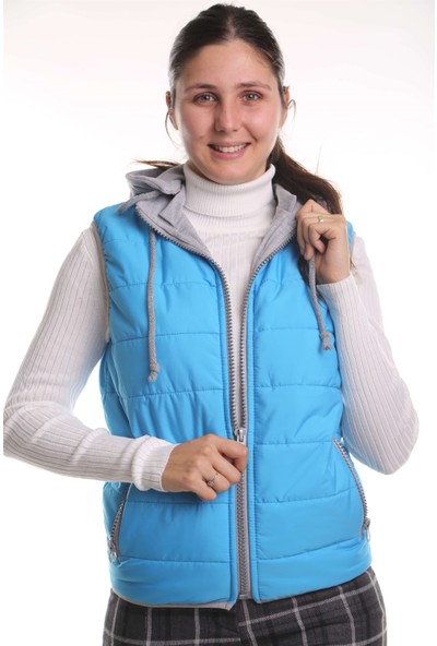 İntersivin Slim Fit Çıkarılabilir Kapüşonlu Kadın Şişme Yelek İntersivin Slim Fit Çıkarılabilir Kapüşonlu Kadın Şişme Yelek