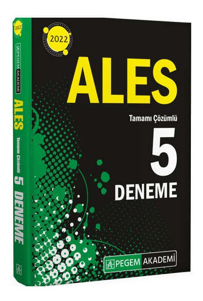 Pegem Akademi Yayıncılık 2022 Ales Tamamı Çözümlü 5 Deneme