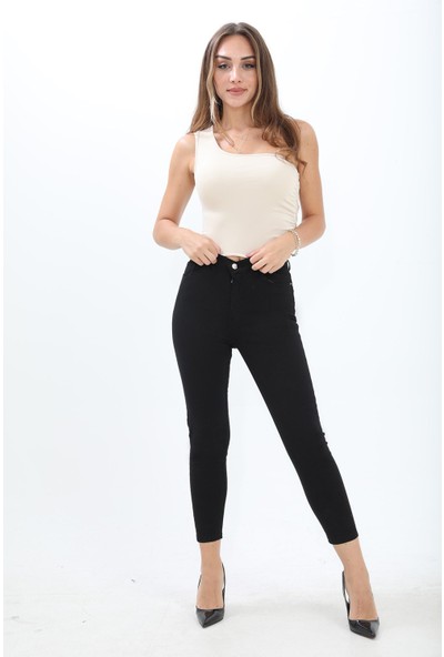 VprModa Dar Paça Likralı Kadın Gabardin Pantolon