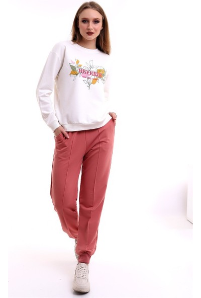 Espina Kadın Krem Çiçekli Alt Üst Takım