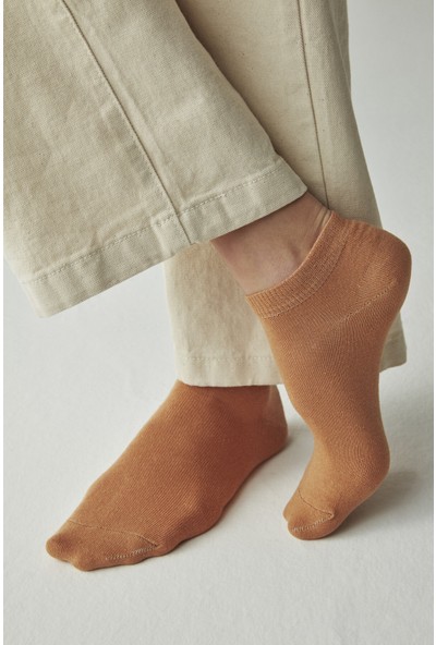 Penti Gri Sarı Big Dots 2li Patik Çorap