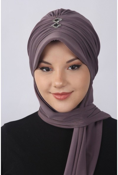 Hashatun Taşlı Atkılı Şapka