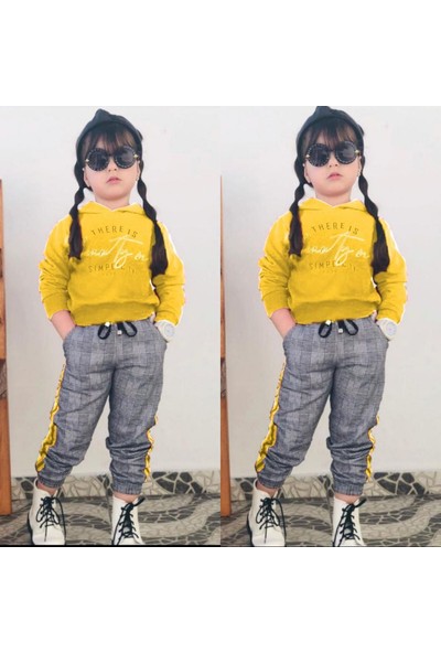 Eliz Kids Kız Çocuk Ekose Desenli Alt Üst Takım