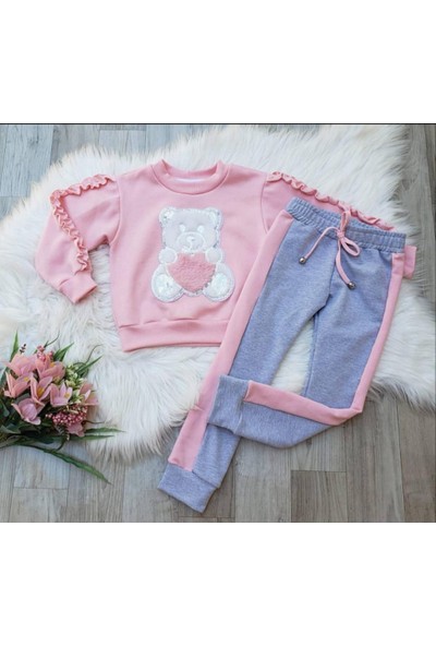 Eliz Kids Kız Çocuk Ayıcık Nakışlı Eşofman Takımı