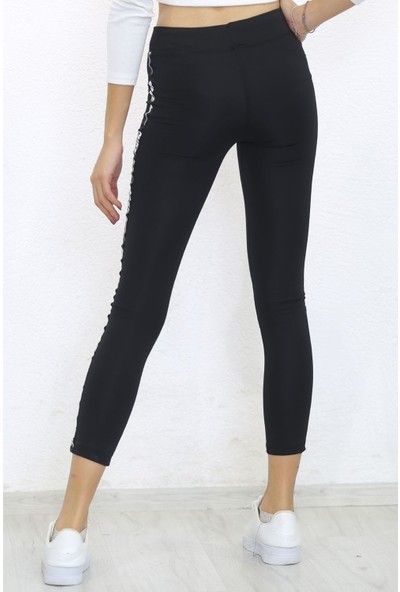 Bkmc Yanı Şeritli Şardonlu Tayt Siyah Bkmc Yanı Şeritli Şardonlu Tayt Siyah