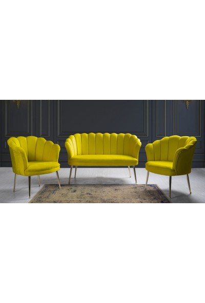 Hilal Consept Papatya Çay Seti Koltuk Takımı 2+1+1