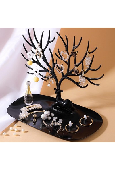 Sis&Dot Siyah Geyik Tasarımlı Takı Standı Takı Askısı Sis&Dot Siyah Geyik Tasarımlı Takı Standı Takı Askısı