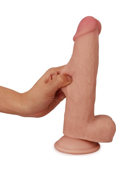 Lovetoy Skinlike Soft Dong|testisli Vantuzlu Yumuşak Dildo-Ten RENGI-20CM