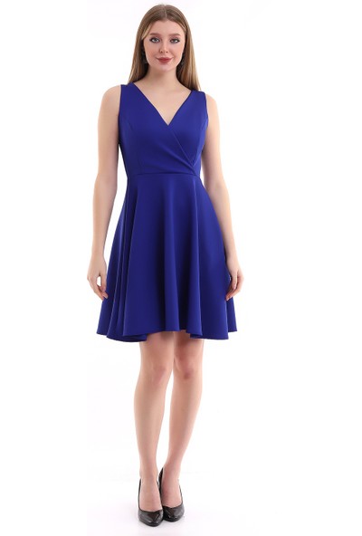 Moda Miragül Kruvaze Yaka Midi Elbise Moda Miragül Kruvaze Yaka Midi Elbise