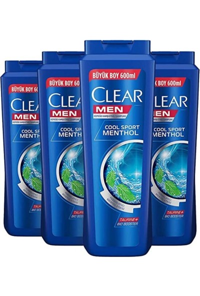 Clear Men Cool Sport Menthol Şampuan 600 ml x 4