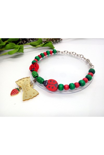 Sempati Store Uğur Böceği Figürlü Kedi Kolyesi ve Kedi Isimlik Isim Künyesi Set