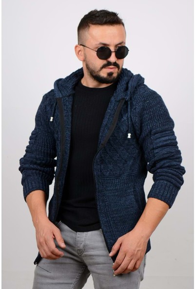 Edwox Erkek Slim Fit Triko Hırka Lacivert E118 Edwox Erkek Slim Fit Triko Hırka Lacivert E118