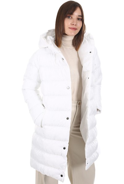 Brendon Kadın Uzun Şişme Mont Beyaz/white 20W53000306