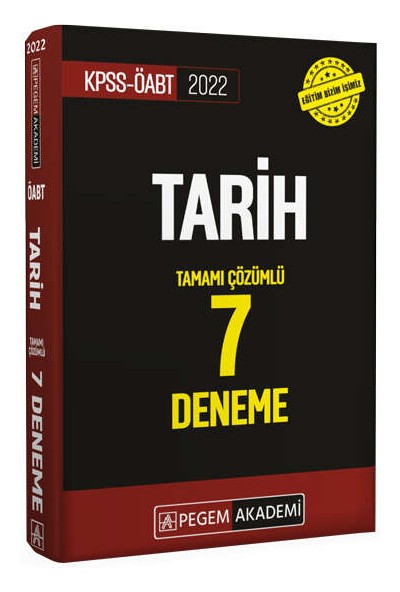 Pegem Akademi Yayıncılık 2022 KPSS ÖABT Tarih 7 Deneme Pegem Akademi Yayıncılık 2022 KPSS ÖABT Tarih 7 Deneme