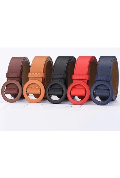 Charge Yuvarlak Deri Tokalı Kadın Kemer
