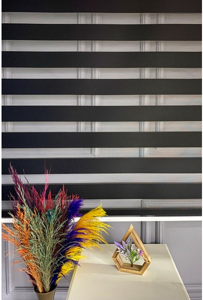 Harmony Siyah Bambu Zebra Perde