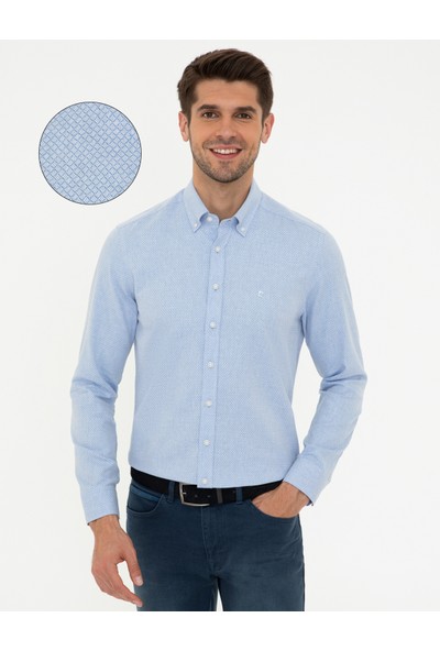 Pierre Cardin Açık Mavi Slim Fit Gömlek 50247917-VR003 Pierre Cardin Açık Mavi Slim Fit Gömlek 50247917-VR003