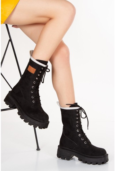 Kafkaslar Siyah Yeni Trend Kalın Hafif Taban Ipli Uzun Postal Bot Kafkaslar Siyah Yeni Trend Kalın Hafif Taban Ipli Uzun Postal Bot