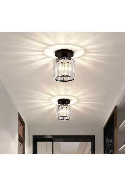 Burenze Modern Luxury Plafonyer Tavan Kristal Taşlı Avize Hol Antre Avize Siyah Burenze Modern Luxury Plafonyer Tavan Kristal Taşlı Avize Hol Antre Avize Siyah