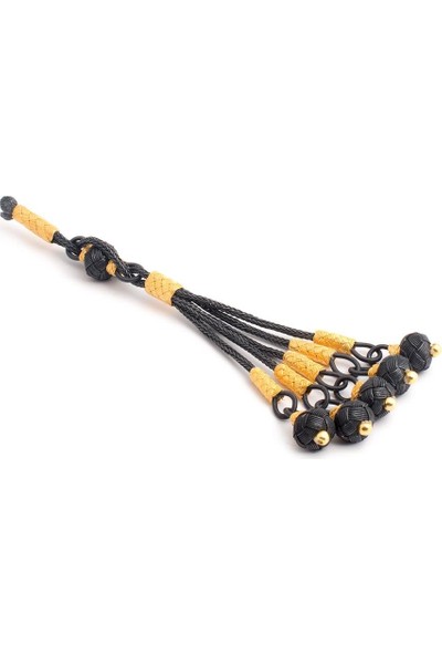 Kazzaze Yaldızlı Siyah Kombin Gümüş Kazaziye Beşli Tesbih Püskülü Kazzaze Yaldızlı Siyah Kombin Gümüş Kazaziye Beşli Tesbih Püskülü