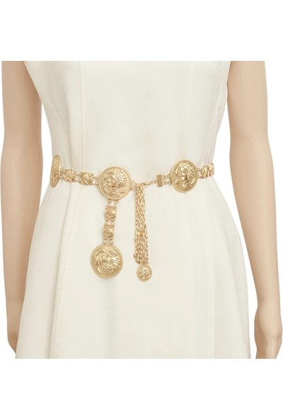 Charge Metal Antik Para Zincir Kadın Kemer Charge Metal Antik Para Zincir Kadın Kemer