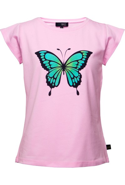 Brz Kids Kelebek Baskılı Kız Çocuk T-Shirt