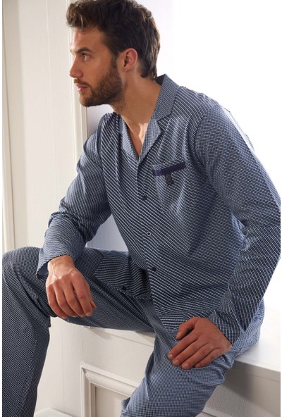 Ayyıldız Erkek Mavi Pijama Takımı 55314