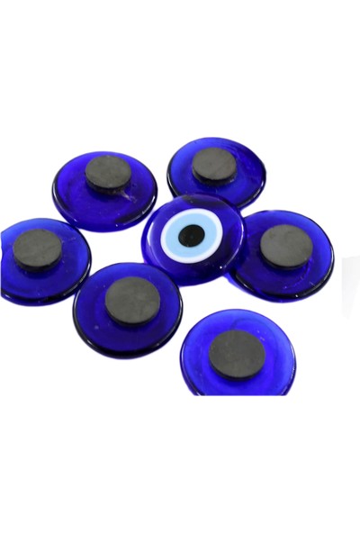 ACY 4 cm Cam Nazar Boncuğu 10 Adet Mıknatıslı Buzdolabı Süsü Magnet, Hediyelik, Kına Düğün Süsü
