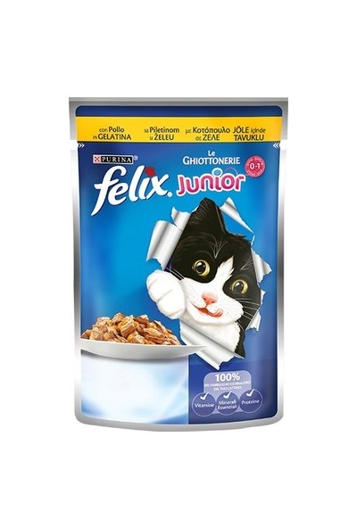 Felix Jöle Tavuklu Yavru Kedi Maması 6 Adet Felix Jöle Tavuklu Yavru Kedi Maması 6 Adet
