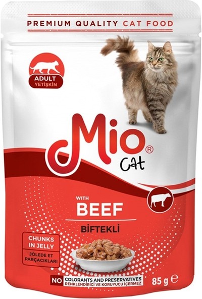 Mio Cat Tahılsız Jöle Biftekli Kedi Maması 6'lı Mio Cat Tahılsız Jöle Biftekli Kedi Maması 6'lı