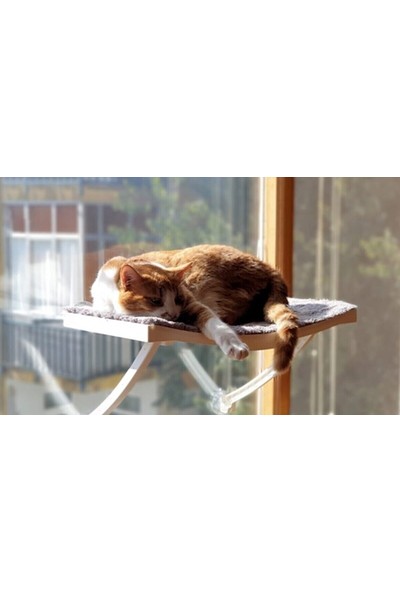 Earabul Vantuzlu Pencere ve Duvara Monte Edilebilen Yumuşak Tüylü Portatif Kedi Hamağı