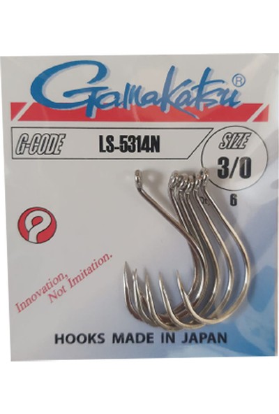 Gamakatsu LS-5314N No:3/0 Nikel Olta Iğnesi 1/6